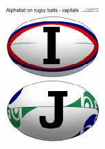 Alphabet on rugby balls - capitals (SB4572) - SparkleBox