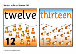 Number and word mini jigsaws 0-20 (SB4589) - SparkleBox