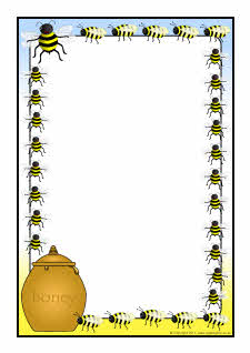 Bee-themed A4 page borders (SB4606) - SparkleBox