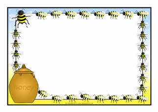 Bee-themed A4 page borders (SB4606) - SparkleBox