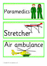 Ambulance/Air Ambulance role-play labels (SB4644) - SparkleBox