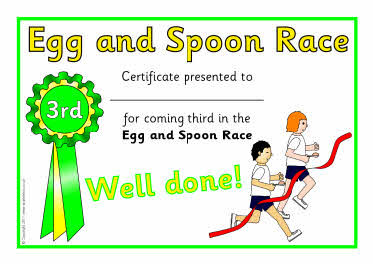 Egg and spoon race sports day certificates (SB4654) - SparkleBox
