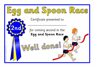 Egg and spoon race sports day certificates (SB4654) - SparkleBox