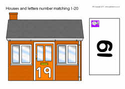 Houses and letters number matching 1-20 (SB4702) - SparkleBox