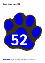 Numbers 51-100 on bear paw prints (SB4717) - SparkleBox