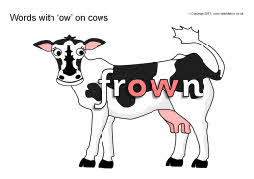 Words with ‘ow’ on cows (SB4732) - SparkleBox