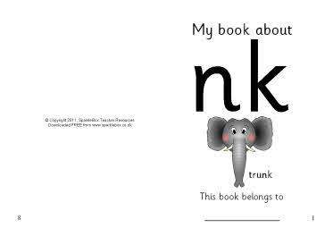 My book about ‘nk’ (final blend) (SB4781) - SparkleBox