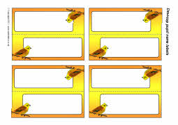 Bird-themed fold-over desktop name labels (SB4838) - SparkleBox