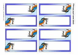 Bird-themed fold-over desktop name labels (SB4838) - SparkleBox