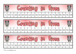 Safari animal counting in 5s number tracks (SB4871) - SparkleBox