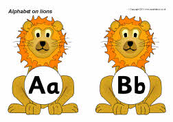 Alphabet on lions - upper with lowercase (SB4888) - SparkleBox