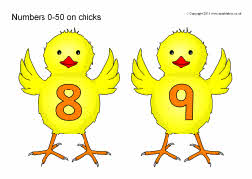 Numbers 0-50 on chicks (SB4893) - SparkleBox