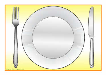 Dinner plate A4 editable templates (SB4904) - SparkleBox