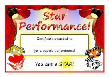 School play/performance certificates (SB4906) - SparkleBox