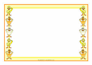 Duck-themed A4 page borders (SB4919) - SparkleBox