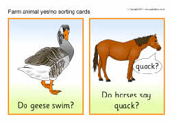 Farm animal yes/no sorting cards (SB5091) - SparkleBox