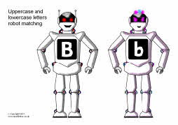 Robots uppercase and lowercase alphabet matching (SB5122) - SparkleBox