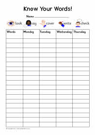 Editable weekly spelling practice charts (SB5132) - SparkleBox
