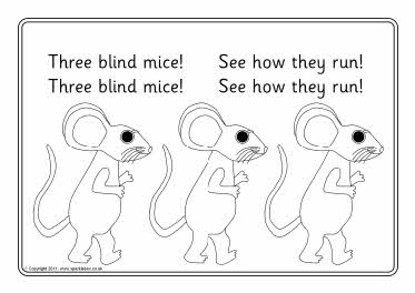 Three Blind Mice colouring sheets (SB5137) - SparkleBox