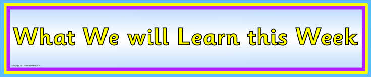 What We will Learn this Week display banner (SB5157) - SparkleBox