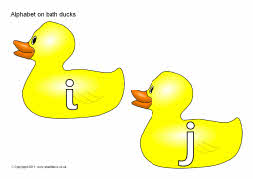 Alphabet on yellow bath ducks (SB5158) - SparkleBox