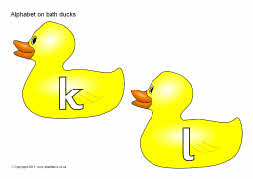 Alphabet on yellow bath ducks (SB5158) - SparkleBox