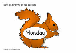 Days and months on red squirrels (SB5153) - SparkleBox