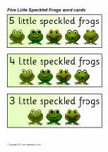 Five Little Speckled Frogs word cards (SB5174) - SparkleBox