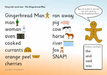 Gingerbread Man word mats (SB5190) - SparkleBox