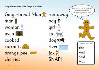 Gingerbread Man word mats (SB5190) - SparkleBox