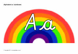 Alphabet on rainbows - uppercase with lowercase - cursive (SB5271 ...