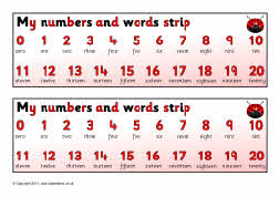 Numbers and words desktop strips (SB5288) - SparkleBox