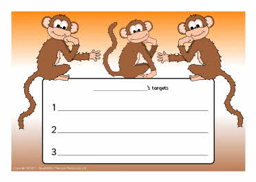 Monkey-themed target sheets (SB5299) - SparkleBox