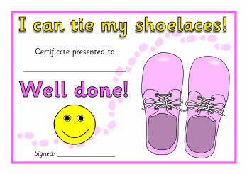 I can tie my shoelaces certificates (SB5302) - SparkleBox