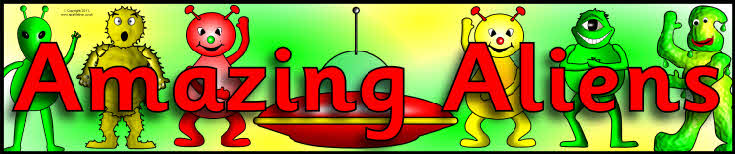 Amazing Aliens display banner (SB5317) - SparkleBox