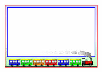 Train-themed A4 page borders (SB5330) - SparkleBox