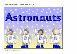 Space-themed group signs - A4 (SB5333) - SparkleBox