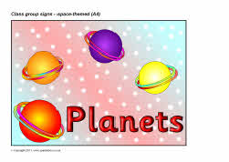 Space-themed group signs - A4 (SB5333) - SparkleBox