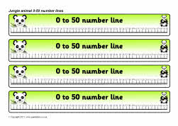 Jungle animals 0-50 number lines (SB5334) - SparkleBox