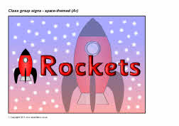 Space-themed group signs - A4 (SB5333) - SparkleBox