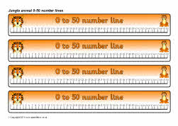 Jungle animals 0-50 number lines (SB5334) - SparkleBox