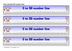 Farm animals 0-50 number lines (SB5355) - SparkleBox