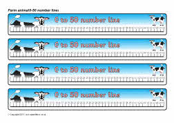 Farm animals 0-50 number lines (SB5355) - SparkleBox