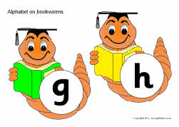 Alphabet on bookworms (SB5369) - SparkleBox