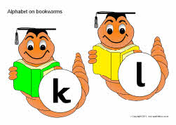 Alphabet on bookworms (SB5369) - SparkleBox