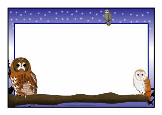 Owl-themed A4 page borders (SB5386) - SparkleBox