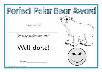 Polar bear award certificates (SB5412) - SparkleBox