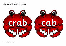 Words with ‘ab’ rime on crabs (SB5433) - SparkleBox