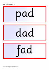 Words with ‘ad’ flash cards (SB5431) - SparkleBox