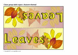 Autumn-themed group table signs (SB5436) - SparkleBox